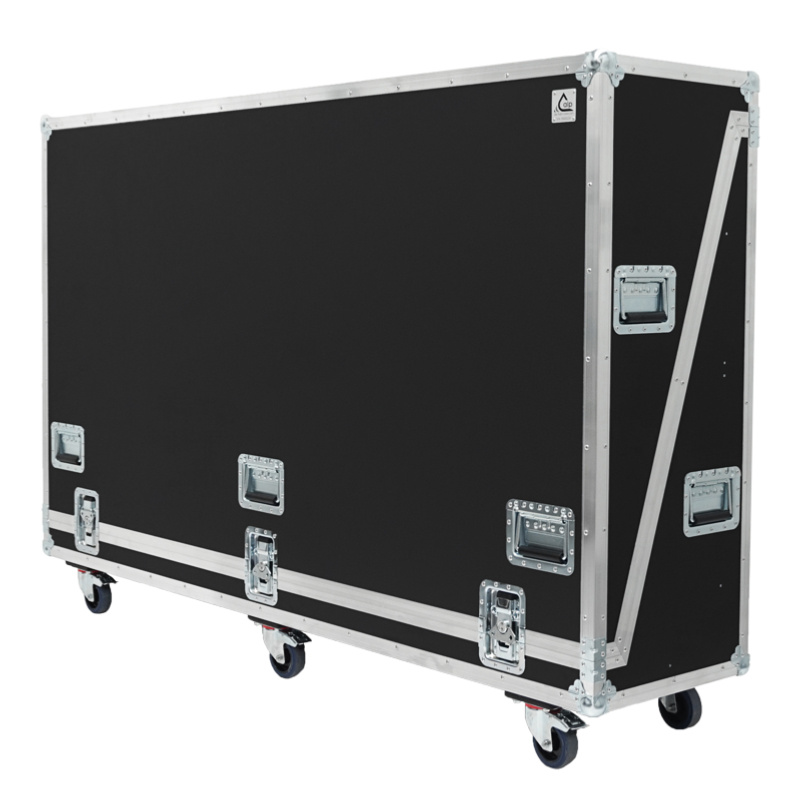 FLIGHT CASE SPEEDY BOX ROULETTES 2 ÉCRANS LCD (Ajustable 22"-32")